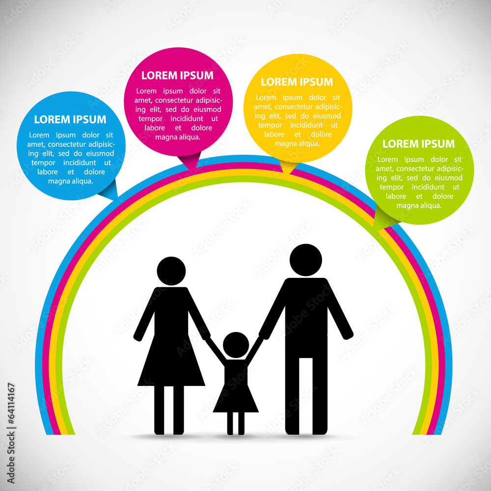 Rainbow family vector infographic Stock Vector | Adobe Stock