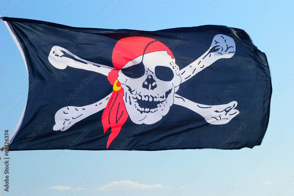 Pirate flag, shown without flag pole Stock Photo | Adobe Stock