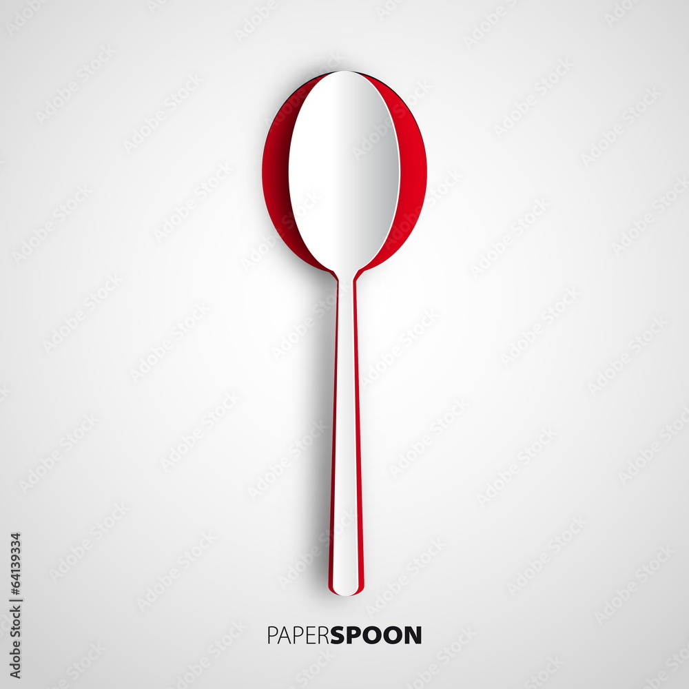 Papercut spoon, Vector restaurant card menu design Stock Vector | Adobe ...