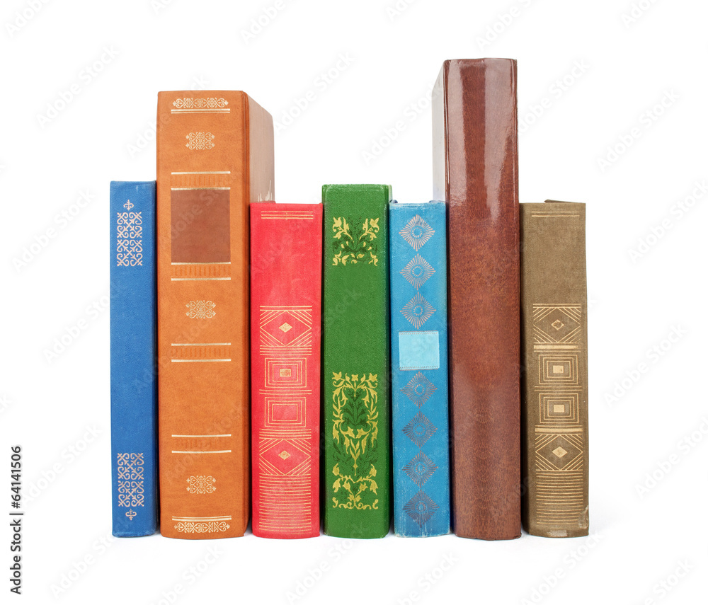 books in a row, isolated on white background Stock Photo | Adobe Stock