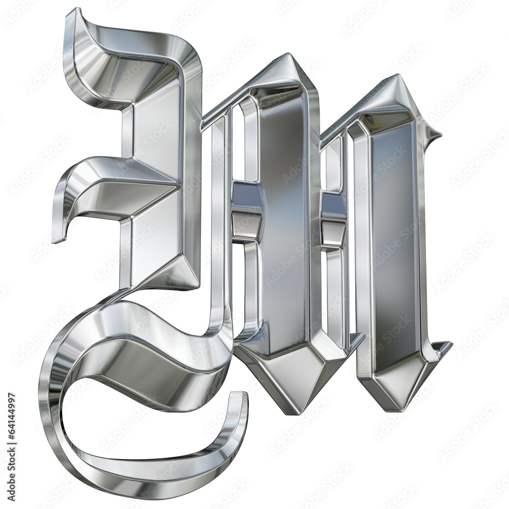 Metallic patterned letter of german gothic alphabet font. Letter Stock ...