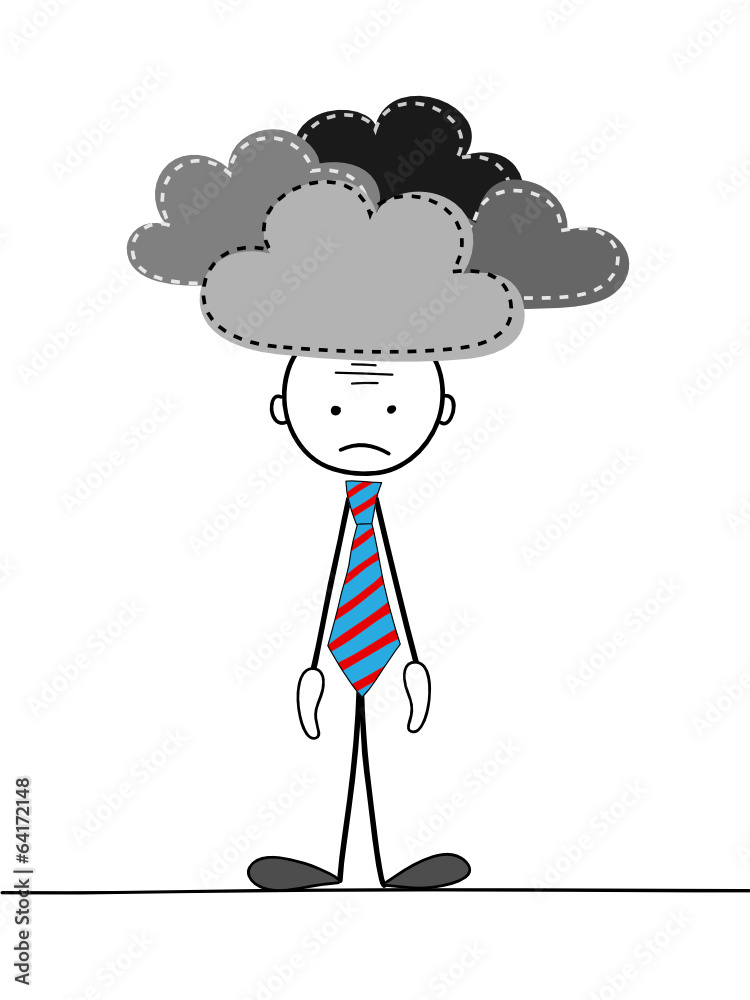 DEPRESSED STICKMAN (stress angry sad work office pressure) Stock Vector ...