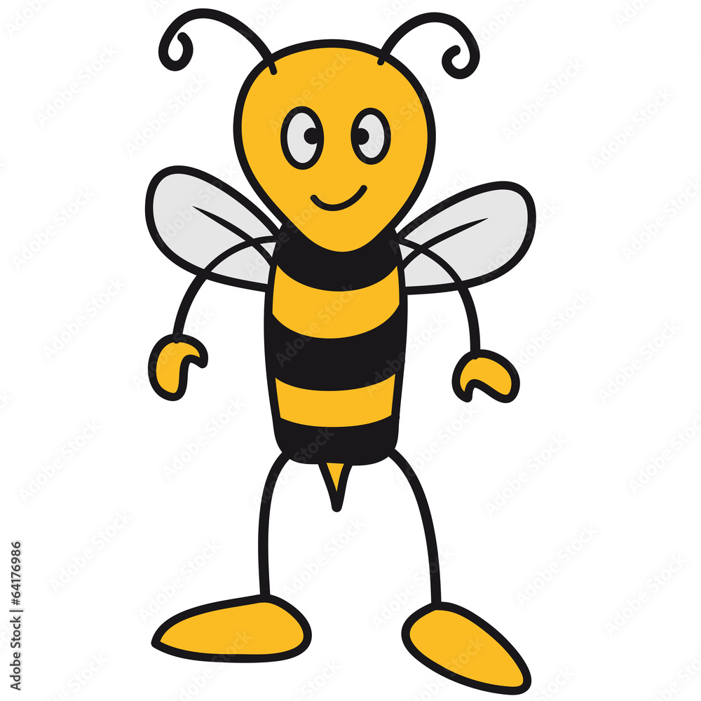 Lustige Comic Biene Stock-Illustration | Adobe Stock