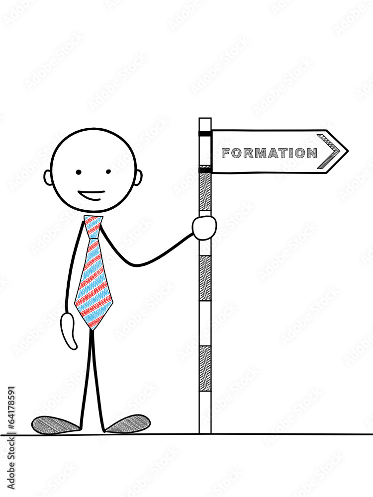 Bonhomme avec Panneau "FORMATION" (études diplômes réussite cv) Stock ...
