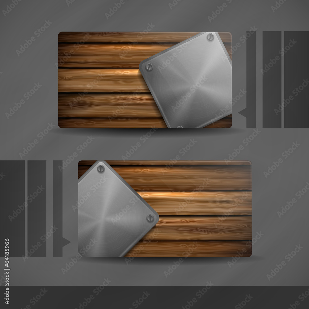 Business Card Design With Wood Texture. Stock Vector | Adobe Stock