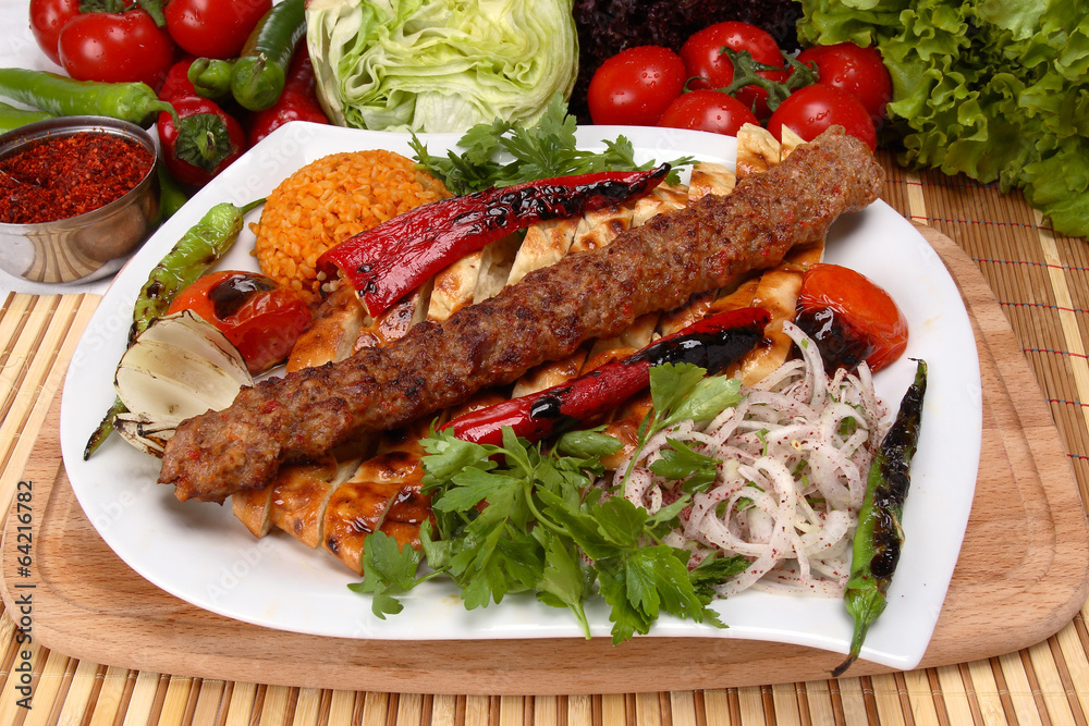 Kebab Adana kebap Stock-Foto | Adobe Stock Kebab Adana kebap Stock-Foto | Adobe Stock