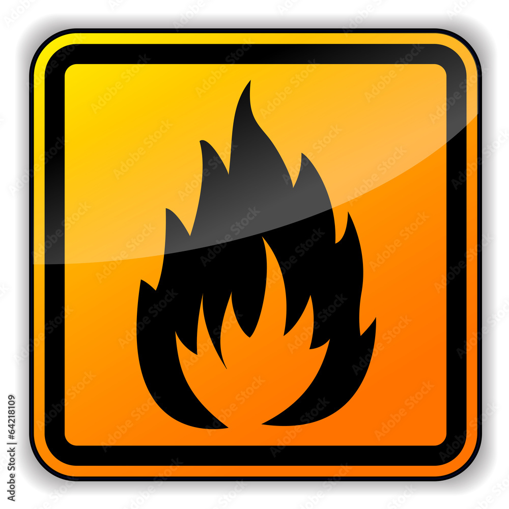 Vectore square flammable sign Stock Vector | Adobe Stock