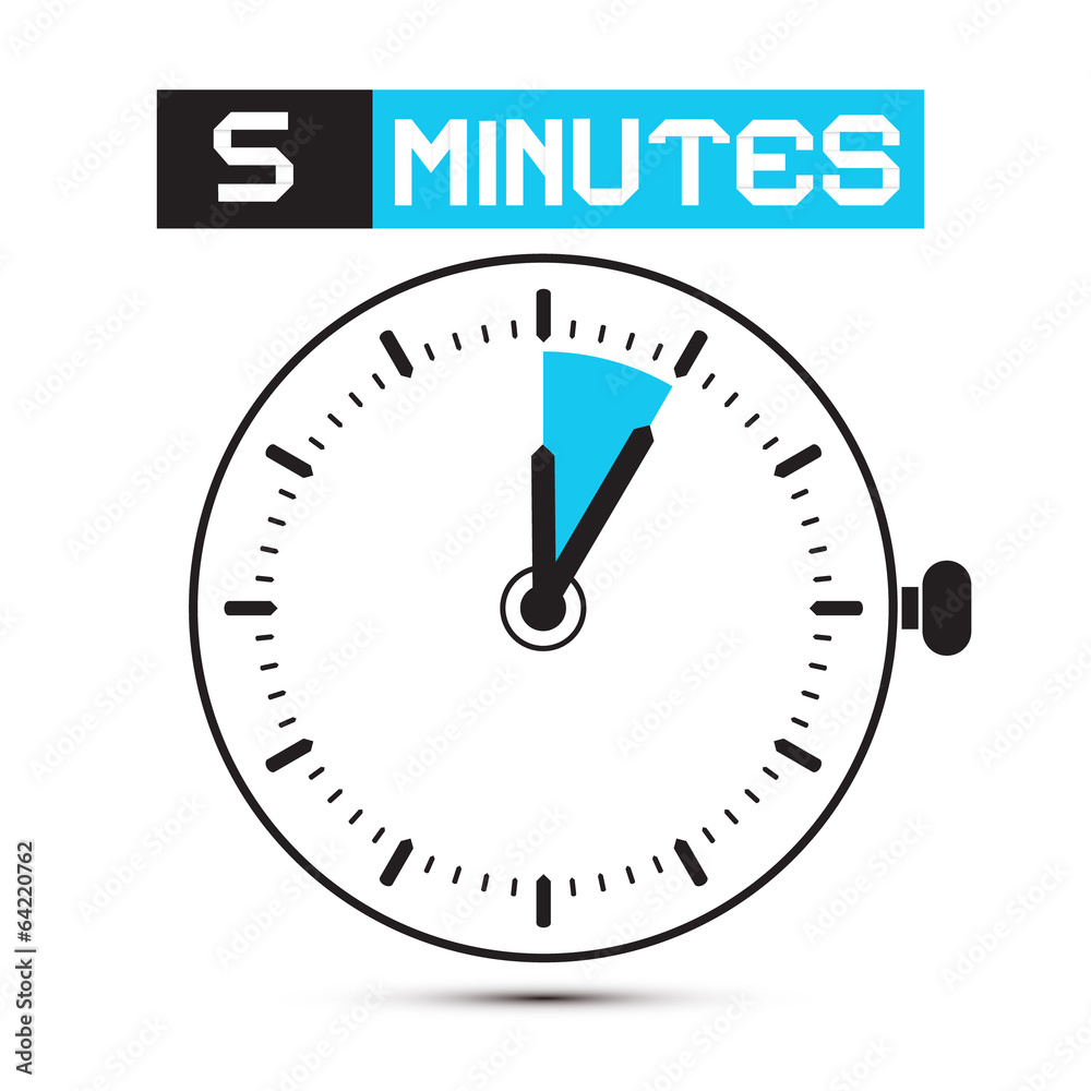 Five Minutes Stop Watch - Clock Vector Illustration Stock Vector ... Five Minutes Stop Watch - Clock Vector Illustration Stock Vector ...