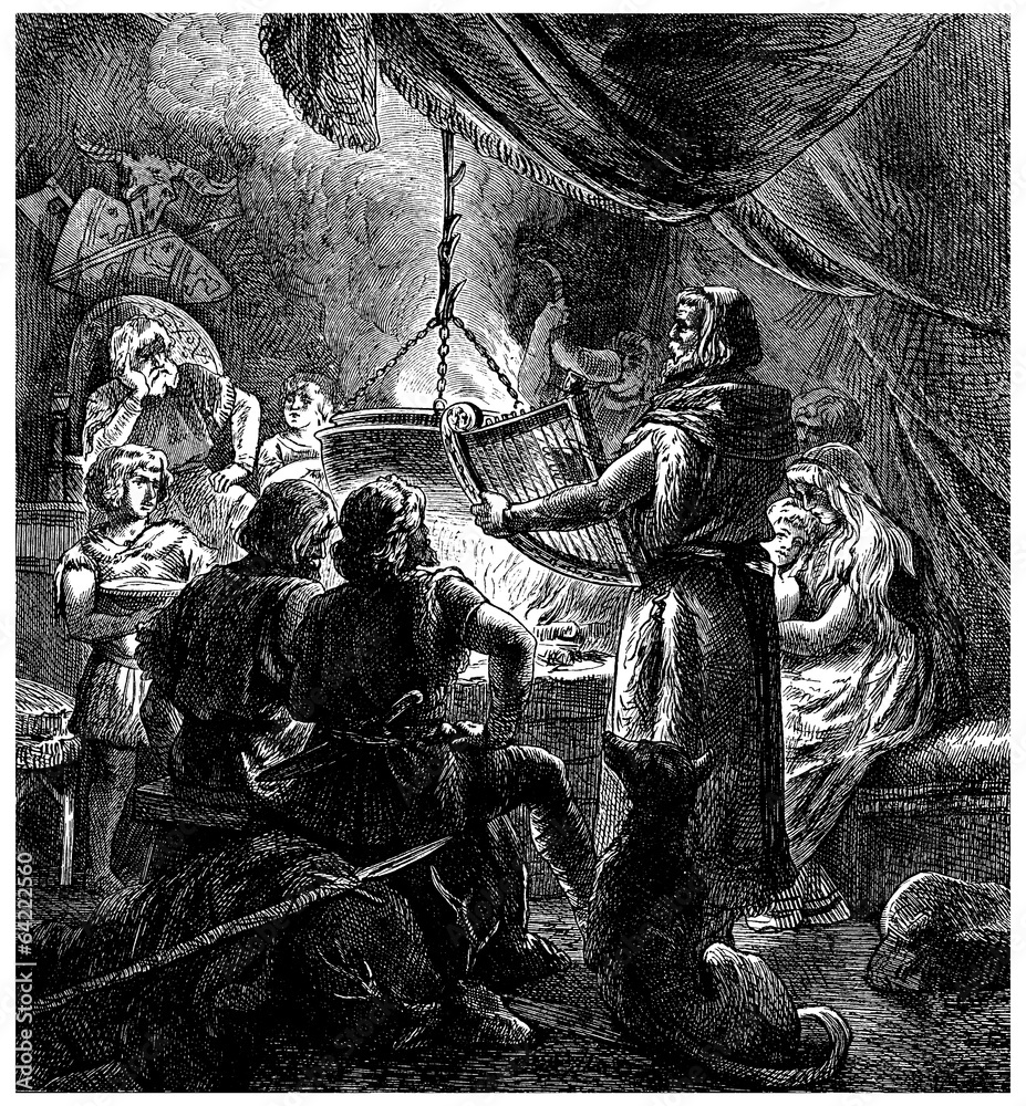 Medieval Bard - Minnesänger - Middle-Ages Stock Illustration | Adobe Stock