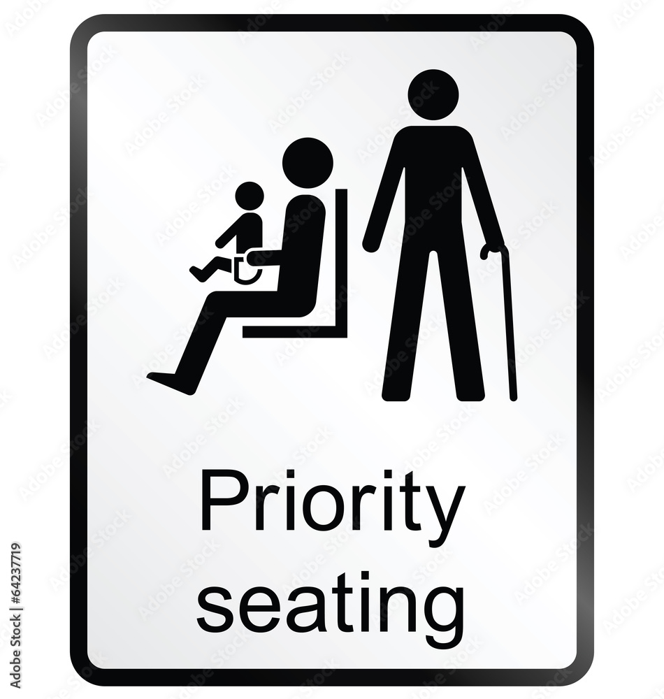 priority seating public information sign Stock Vector | Adobe Stock