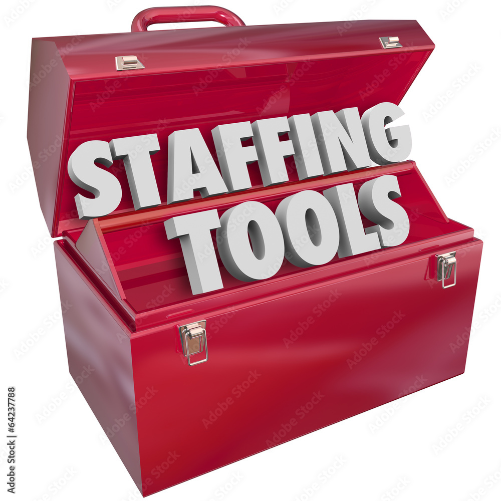 Staffing Tools Words in Red Toolbox Hiring Employee Job Resource ...