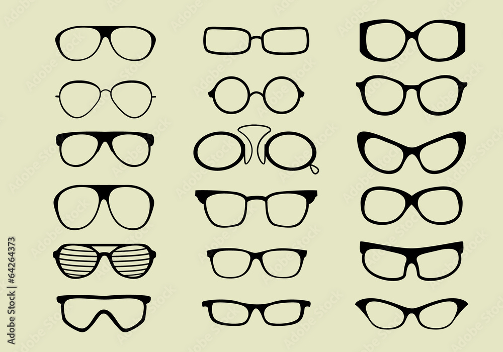 glasses vector set isolated white background Stock Vector | Adobe Stock