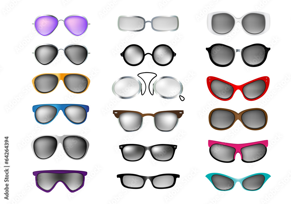 glasses vector set isolated white background Stock Vector | Adobe Stock