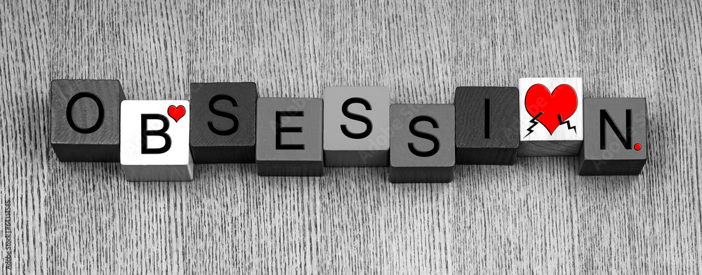 Obsession, sign for love, relationships & psychology. Stock Photo ...