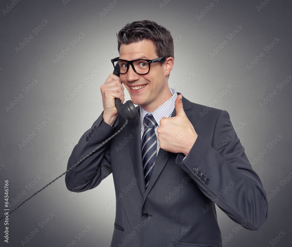 Mann am Telefon Stock-Foto | Adobe Stock