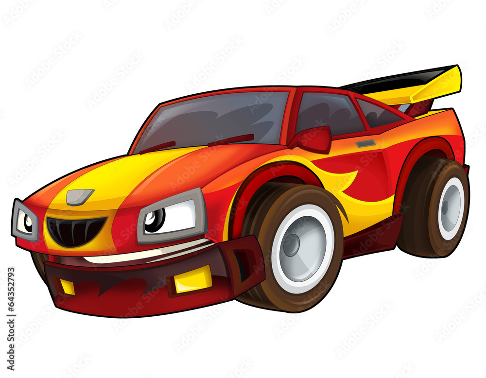 Cartoon car - racing vehicle - illustration for children Stock ...