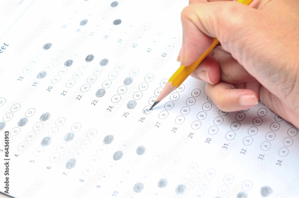 Test score sheet with answers Stock Photo | Adobe Stock