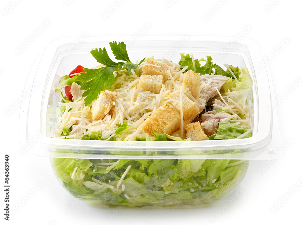 salad in a plastic take away box Stock Photo | Adobe Stock