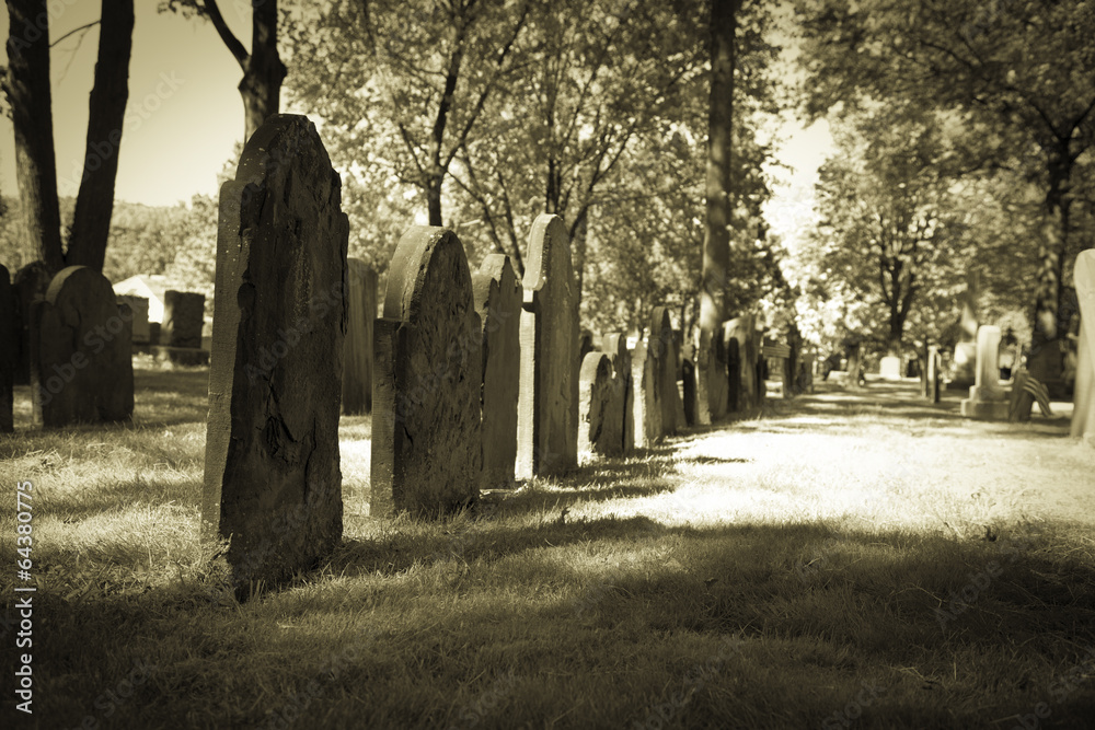 Old Cemeteries - Row of Tombstones Stock Photo | Adobe Stock