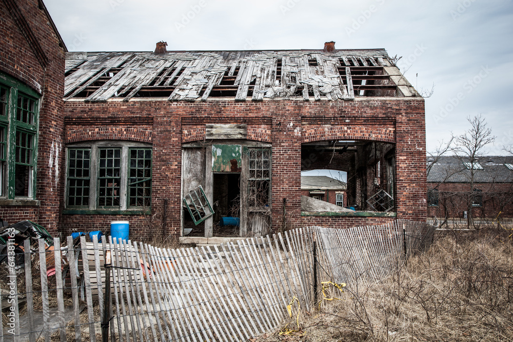 Old Brick Building Falling Apart