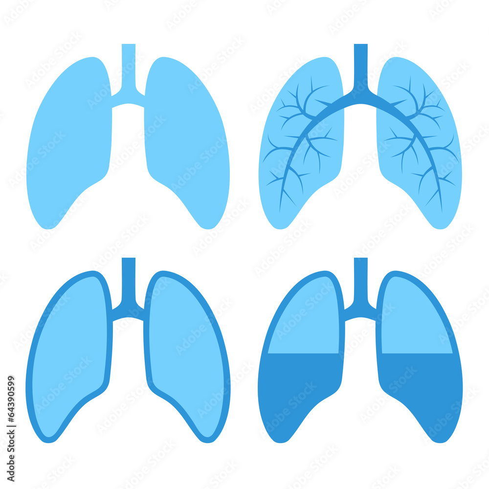 Human Lung Icons Set Stock Vector | Adobe Stock