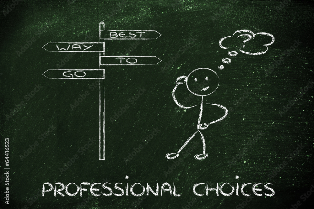 confused road sign indicating The best way to go Stock Illustration ...