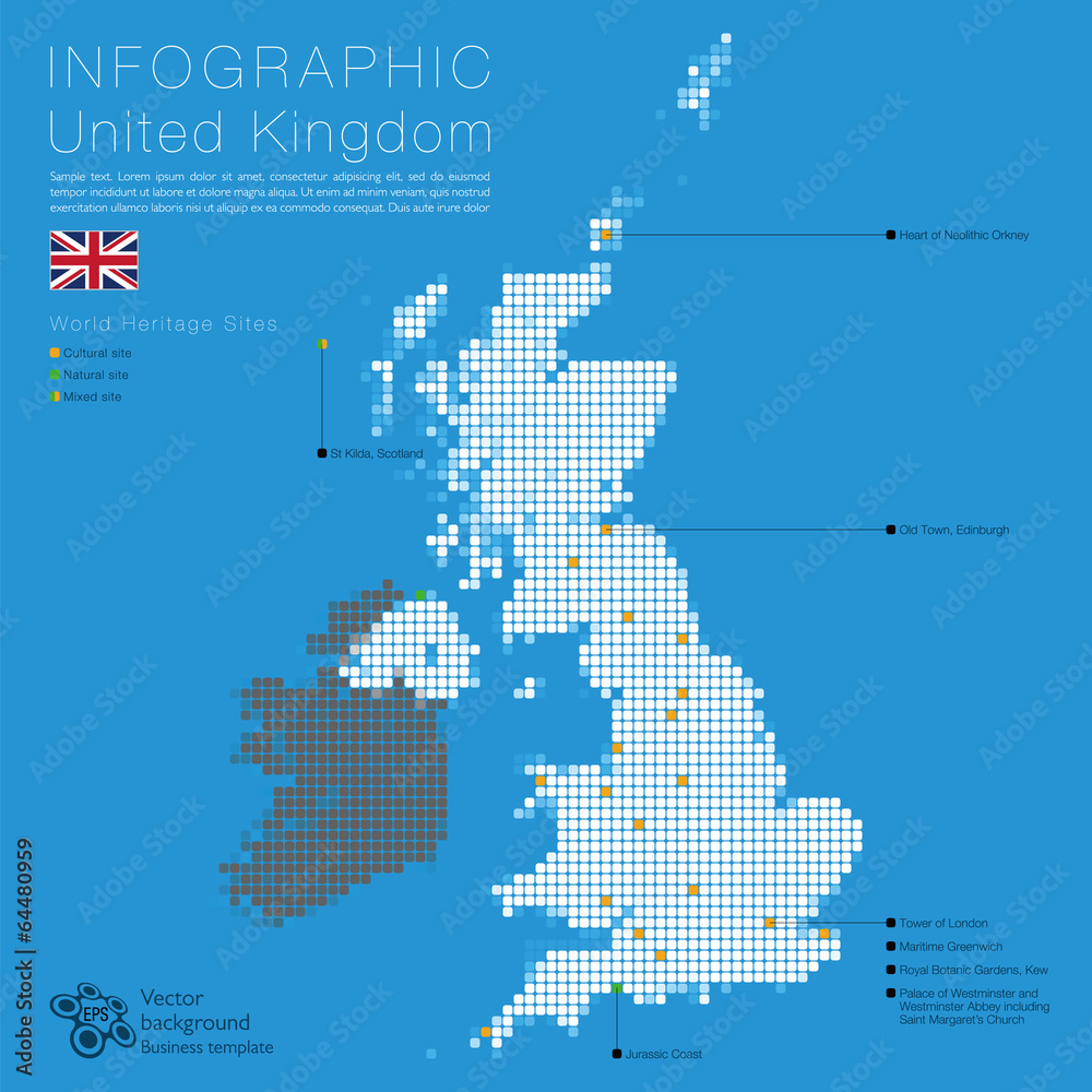 Infographic UK Map Stock Vector | Adobe Stock