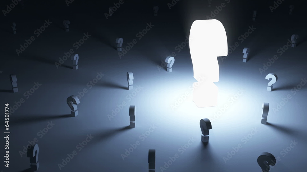 Looping Animation of Question Marks Rotating with Light Effects Stock ...