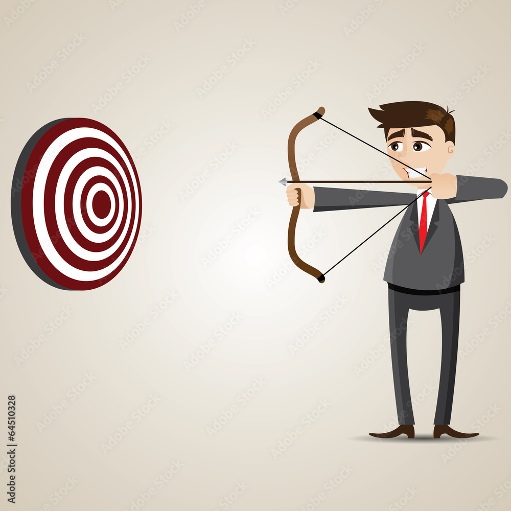 cartoon businessman take bow and arrow Stock Vector | Adobe Stock