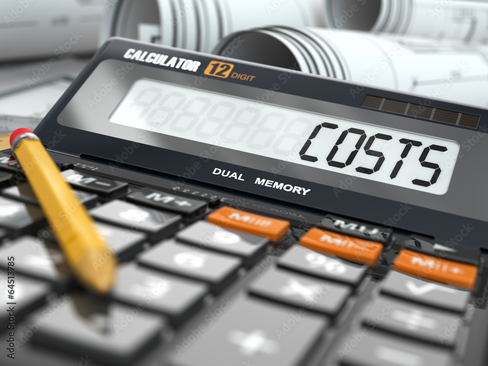 Concept of costs calculation, Calculator. Stock Illustration | Adobe Stock