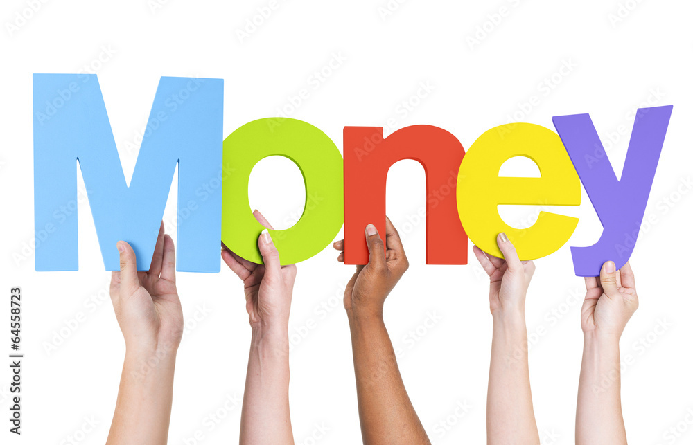Multiethnic Group of Hands Holding Money Stock Photo | Adobe Stock