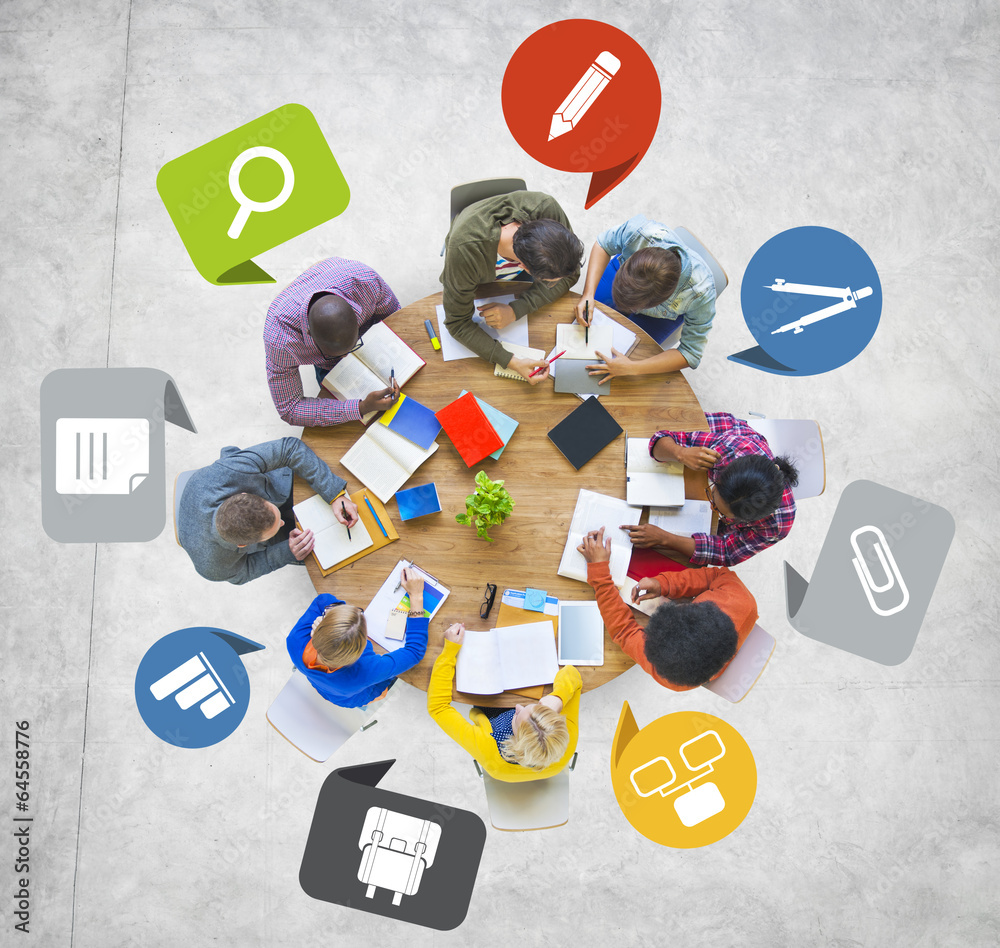 Diverse Group Of People Around Table Stock Photo, Picture, 46% OFF