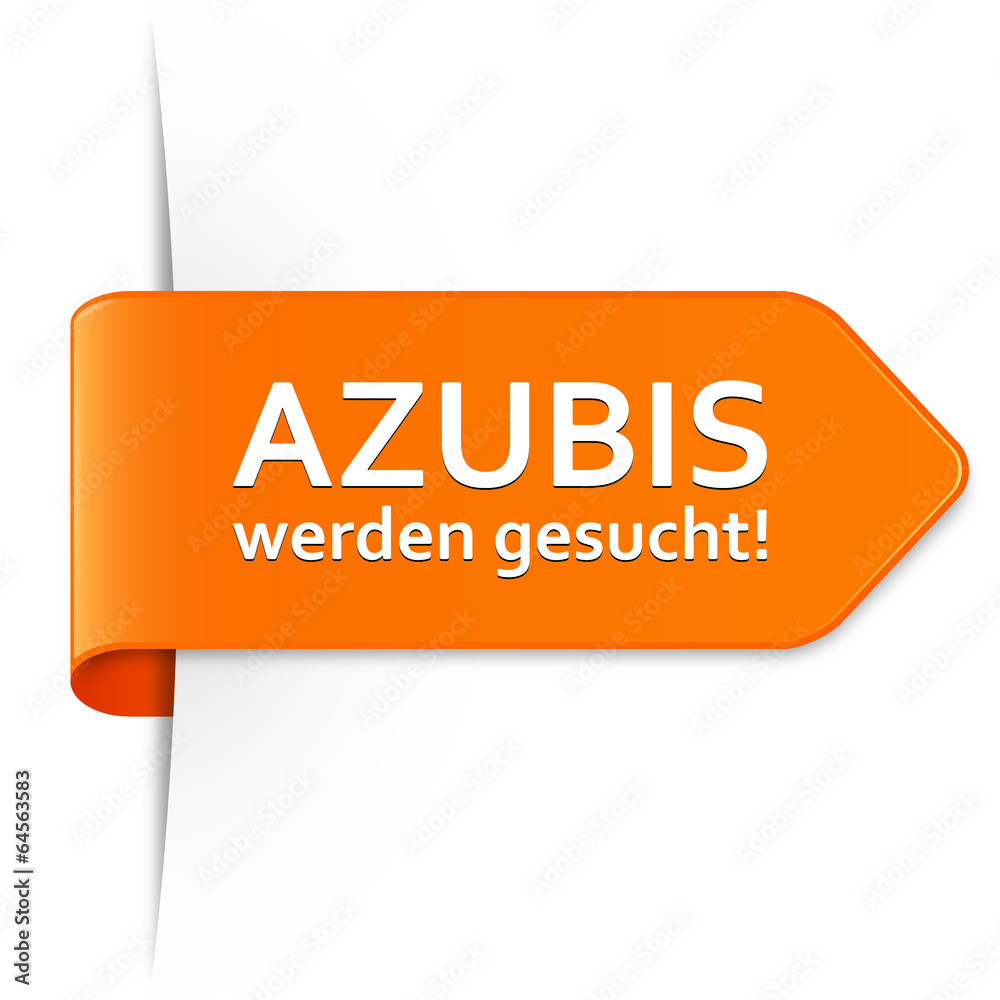 Langer orangener Sticker Pfeil – Azubis werden gesucht! Stock Vector ...