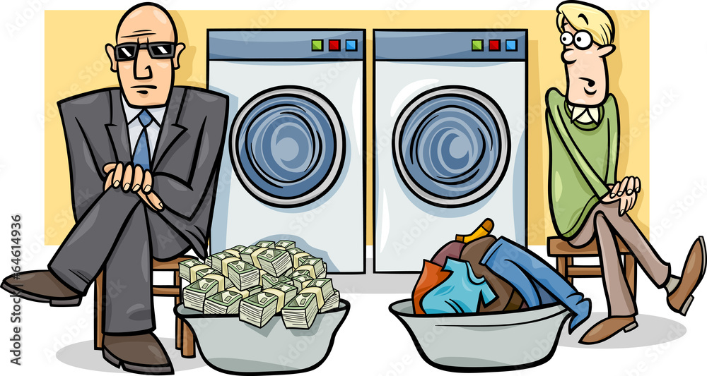 Poster money laundering cartoon illustration – Wall Art | UkPosters
