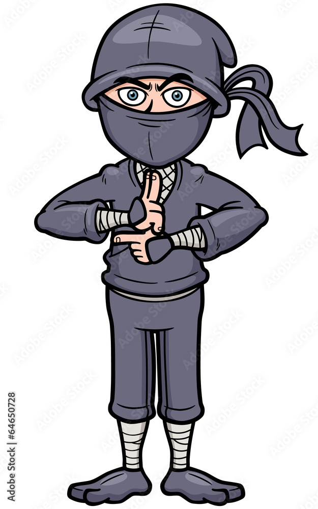 Vector illustration of Cartoon Ninja Stock Vector | Adobe Stock