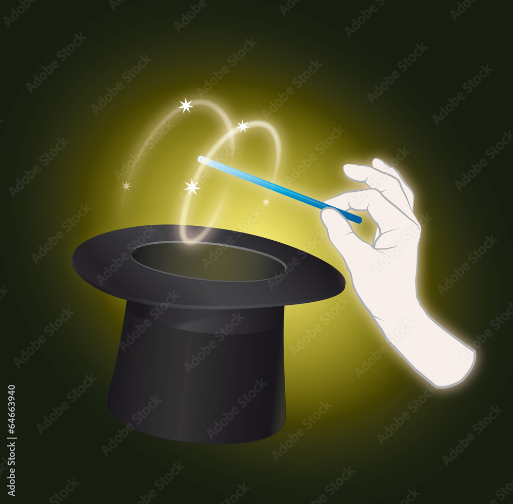Zauberei aus dem Hut Stock Vector | Adobe Stock