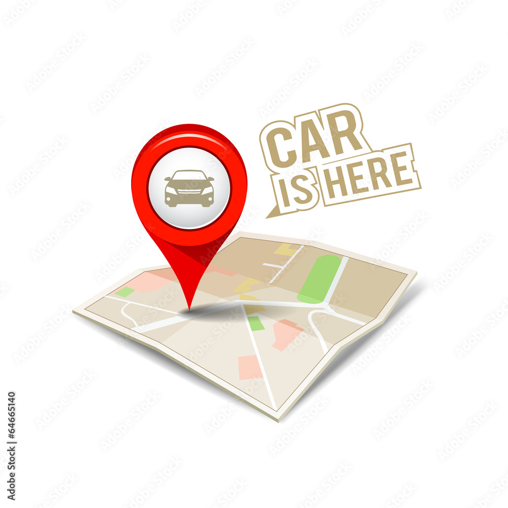 Map red pointer my car isolated design Stock Vector | Adobe Stock