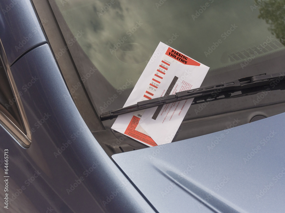 parking ticket on a car windshield Stock Photo | Adobe Stock