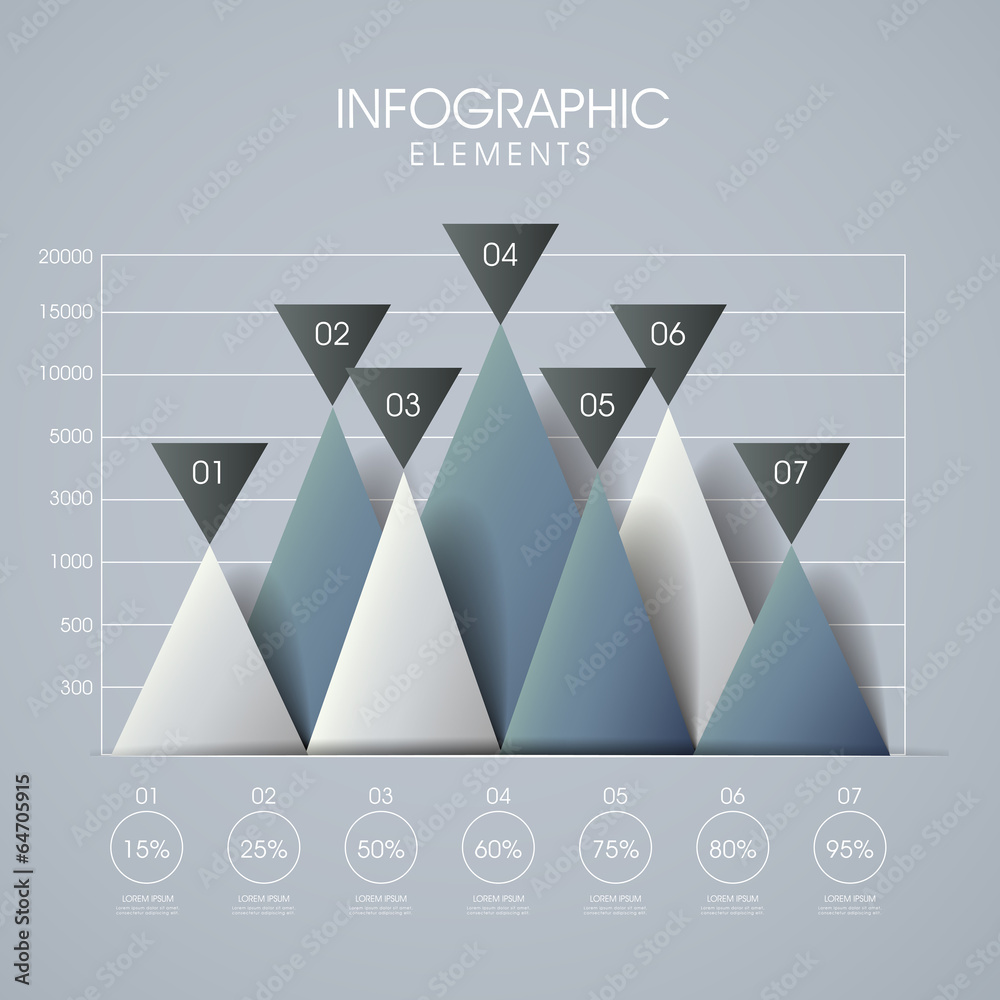 3d line and triangle chart infographics Stock Vector | Adobe Stock