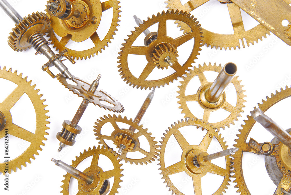 clock mechanisme isolated on white Stock Photo | Adobe Stock