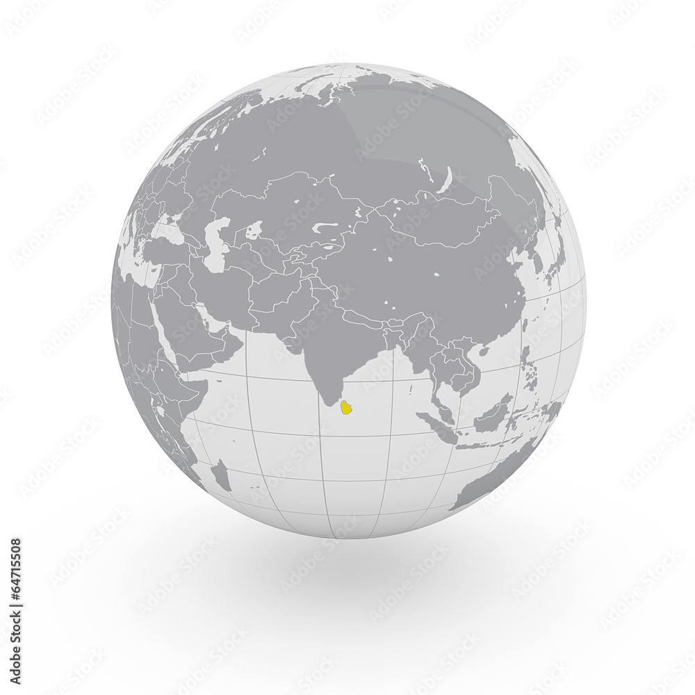 Mappamondo Asia Sri Lanka Stock Illustration | Adobe Stock