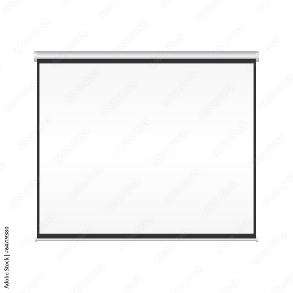 Blank projection screen vector on isolated white background Stock ...