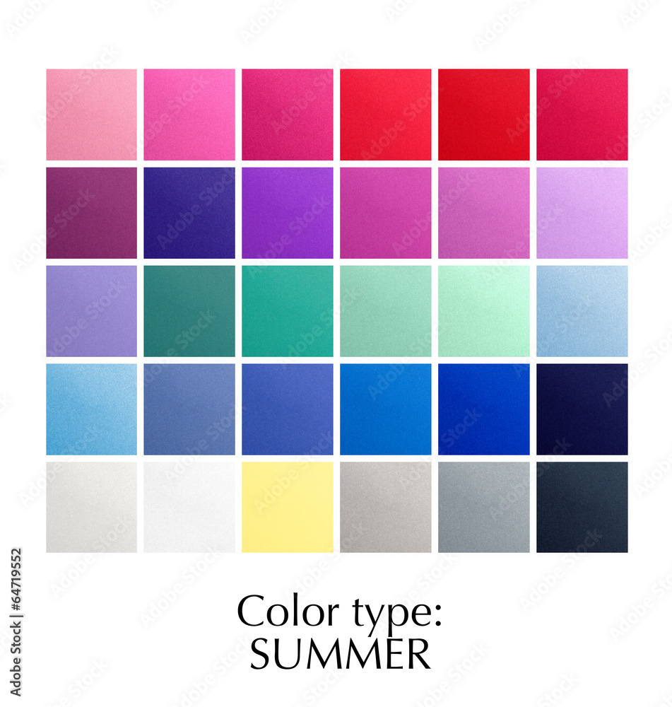 seasonal color analysis for summer type Stock Photo | Adobe Stock