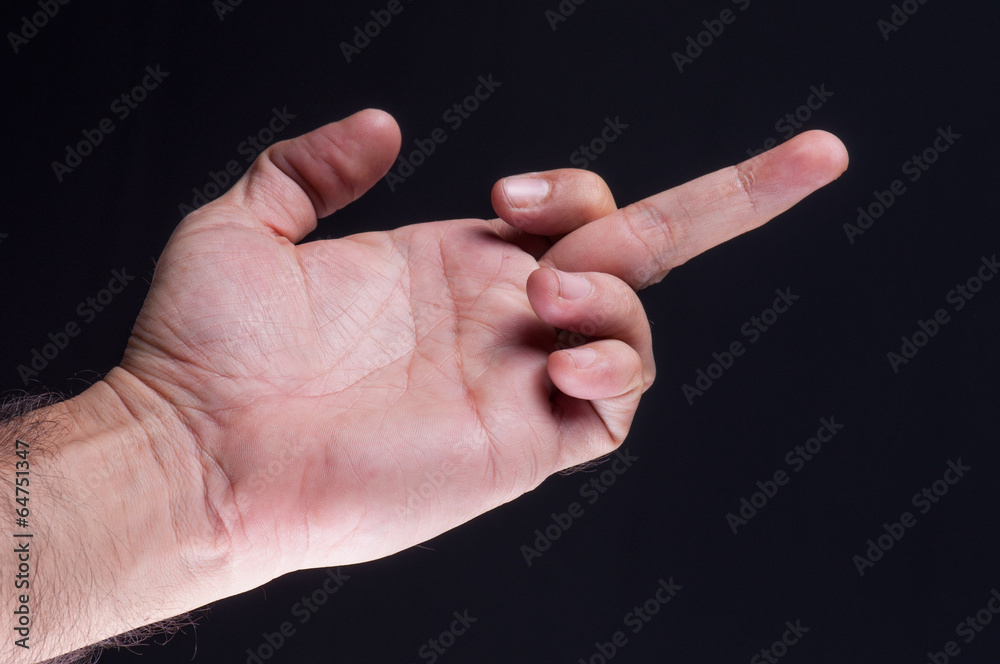 Man's hand showing the middle finger Stock Photo | Adobe Stock