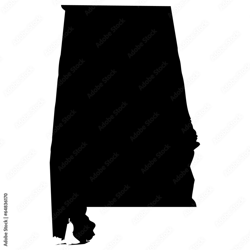 High detailed vector map - Alabama. Stock Vector | Adobe Stock
