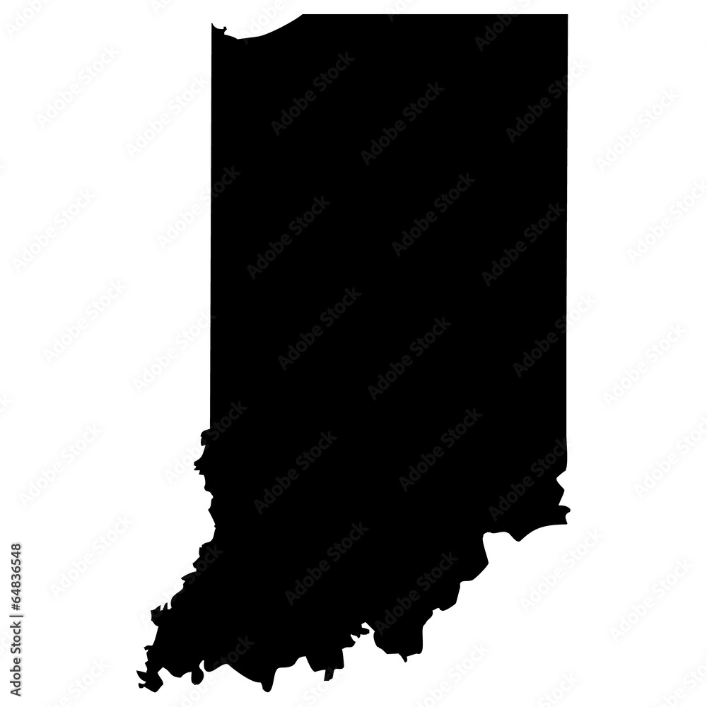 High detailed vector map - Indiana. Stock Vector | Adobe Stock