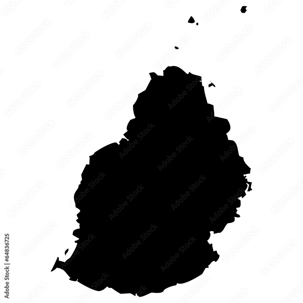 High detailed vector map - Mauritius. Stock Vector | Adobe Stock