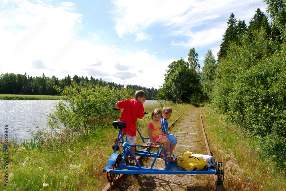 Draisine fahren Stock-Foto | Adobe Stock