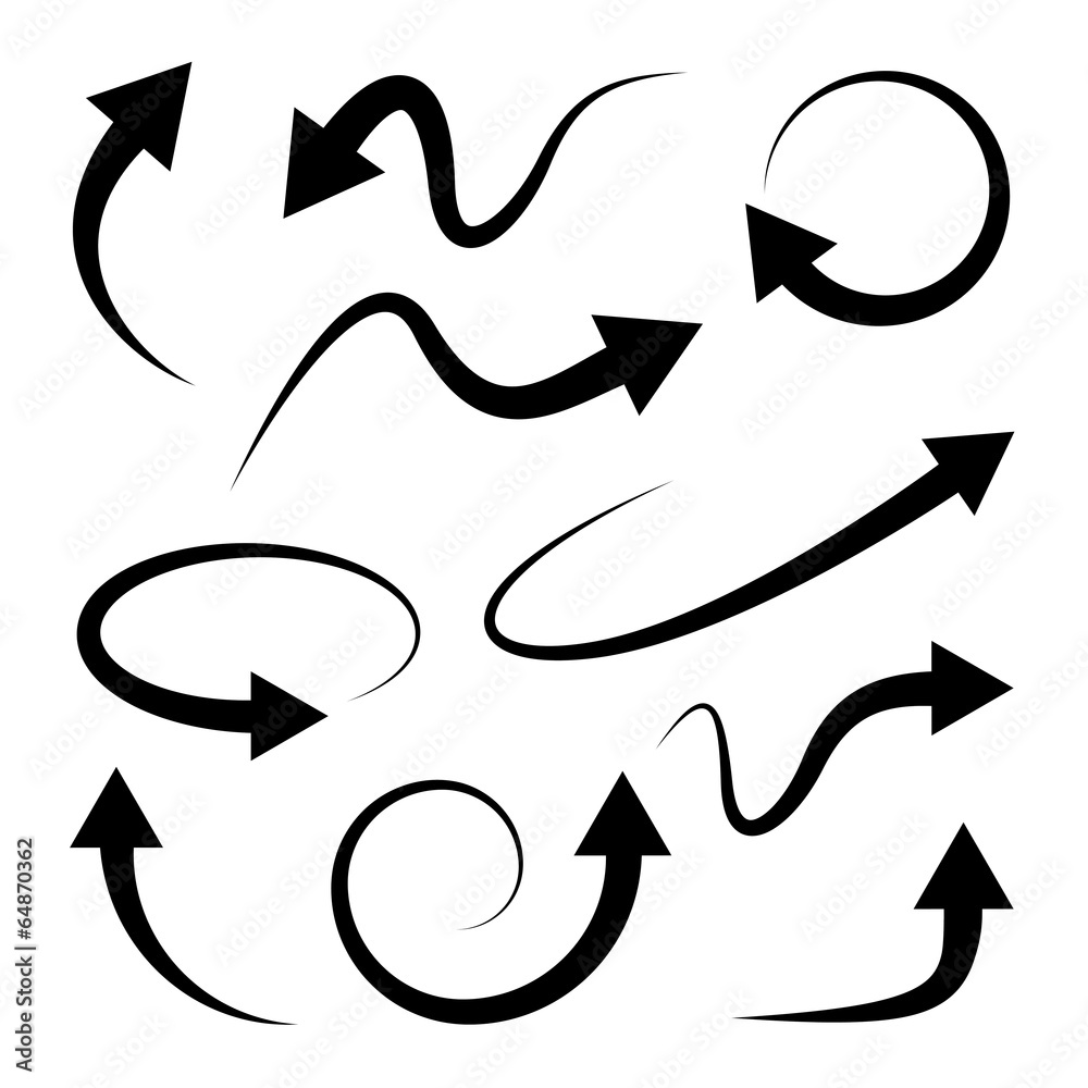 Curved arrows set. Full rotation. Refresh. Stock Vector | Adobe Stock