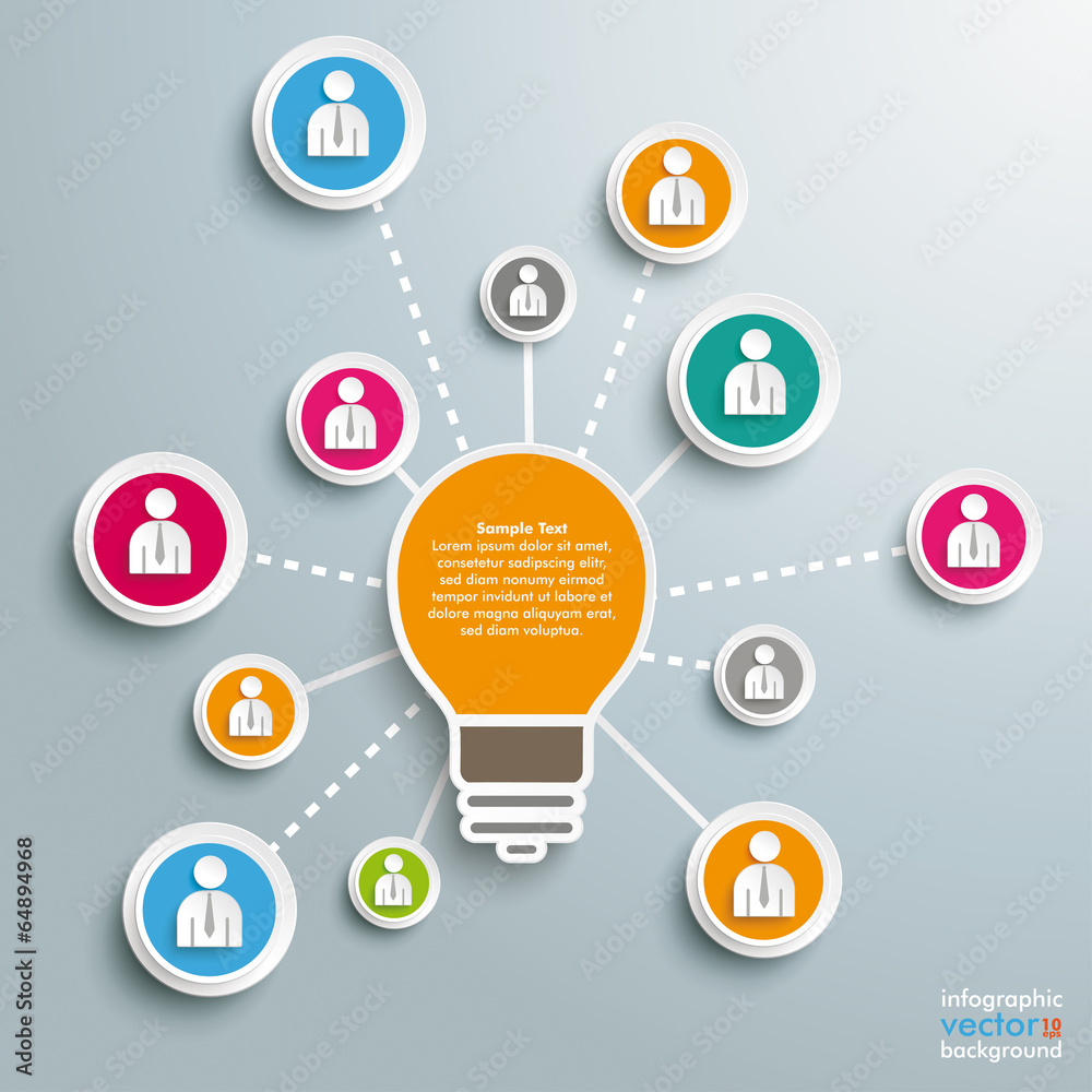 Big Bulb Brainstorming Businessmen Stock-Vektorgrafik | Adobe Stock